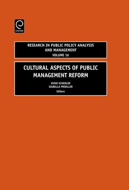 Cultural Aspects Of Public Management Reform | 9780762314003 | Kuno ...