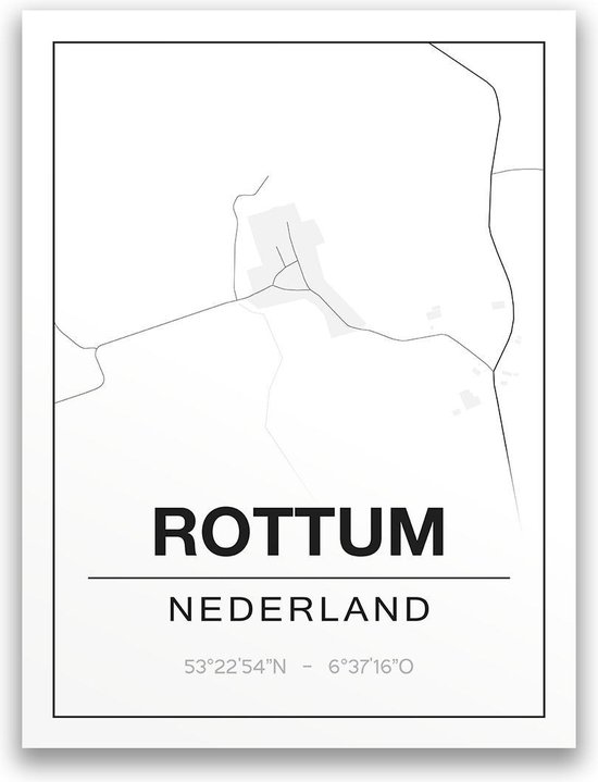 Poster/plattegrond ROTTUM(GR) - A4 | bol