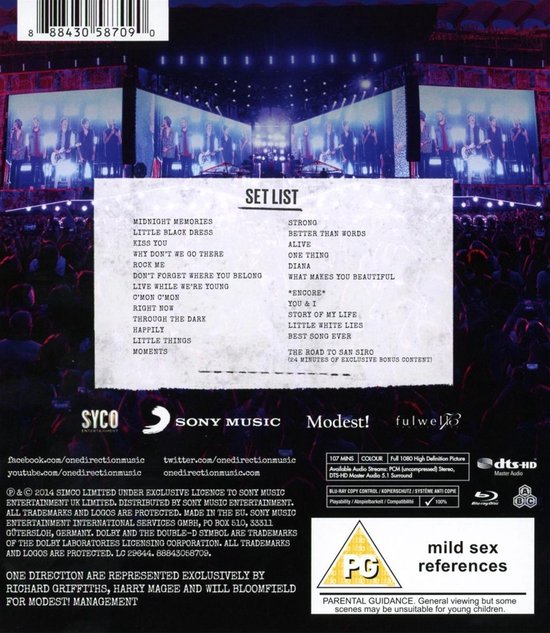 One Direction - Where We Are: Live From San Siro Stadium (Blu-ray), One ...