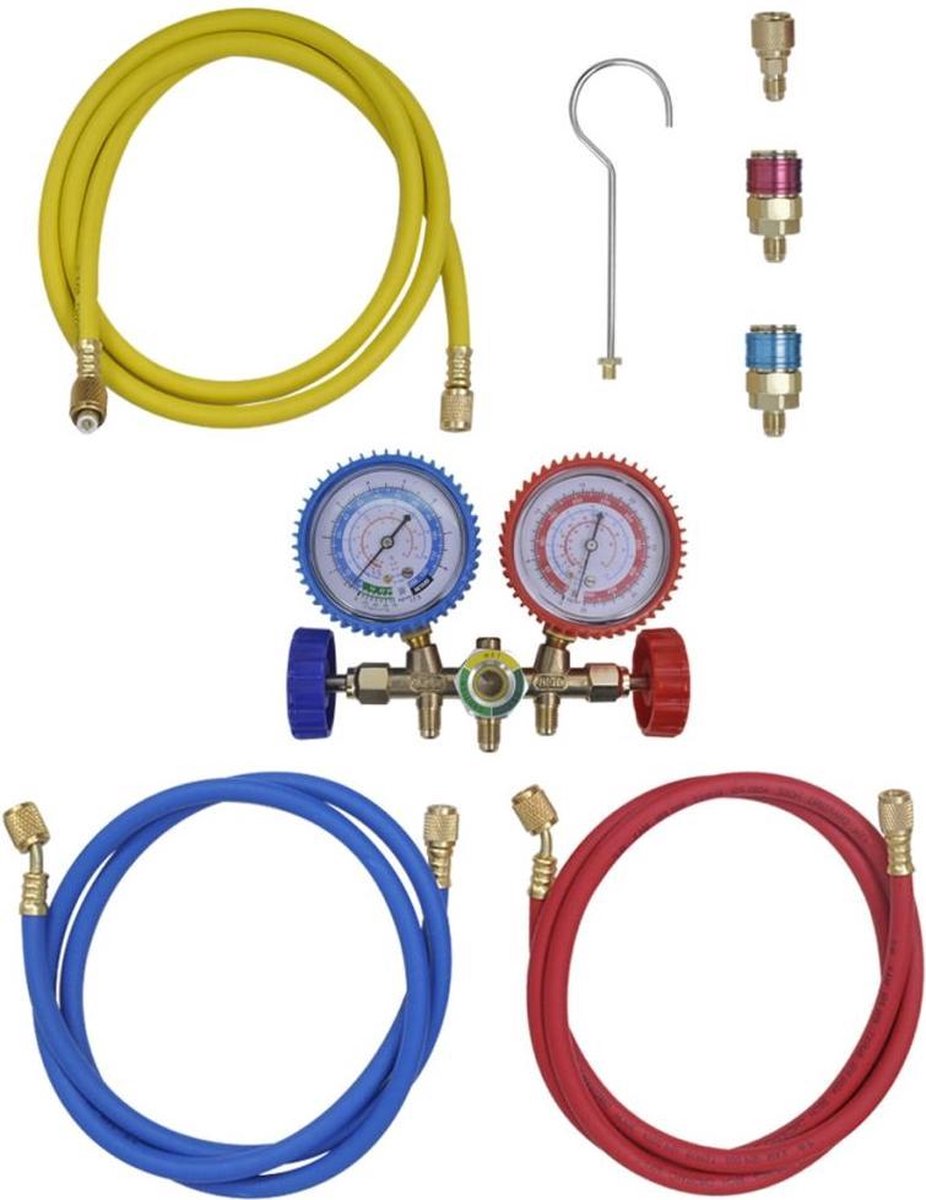 Manometer set voor airco met 2-richtingen | bol