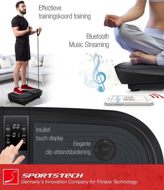 Sportstech Germany trilplaat VP300 - Bluetooth - 2x1000 Watt vermogen | bol
