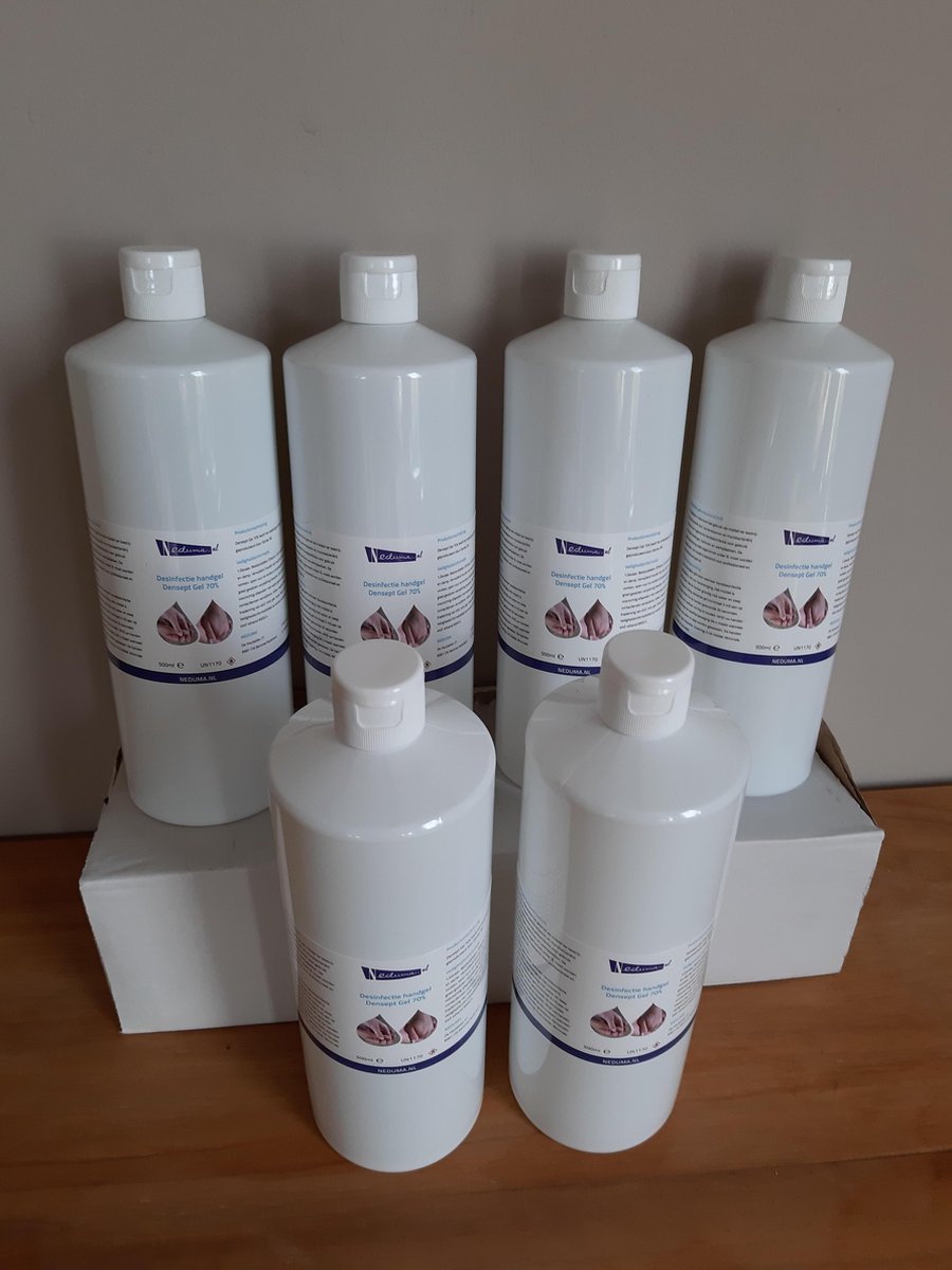 Desinfectie handgel 70% alcohol hygiene navul fles 6 x 1 liter ...