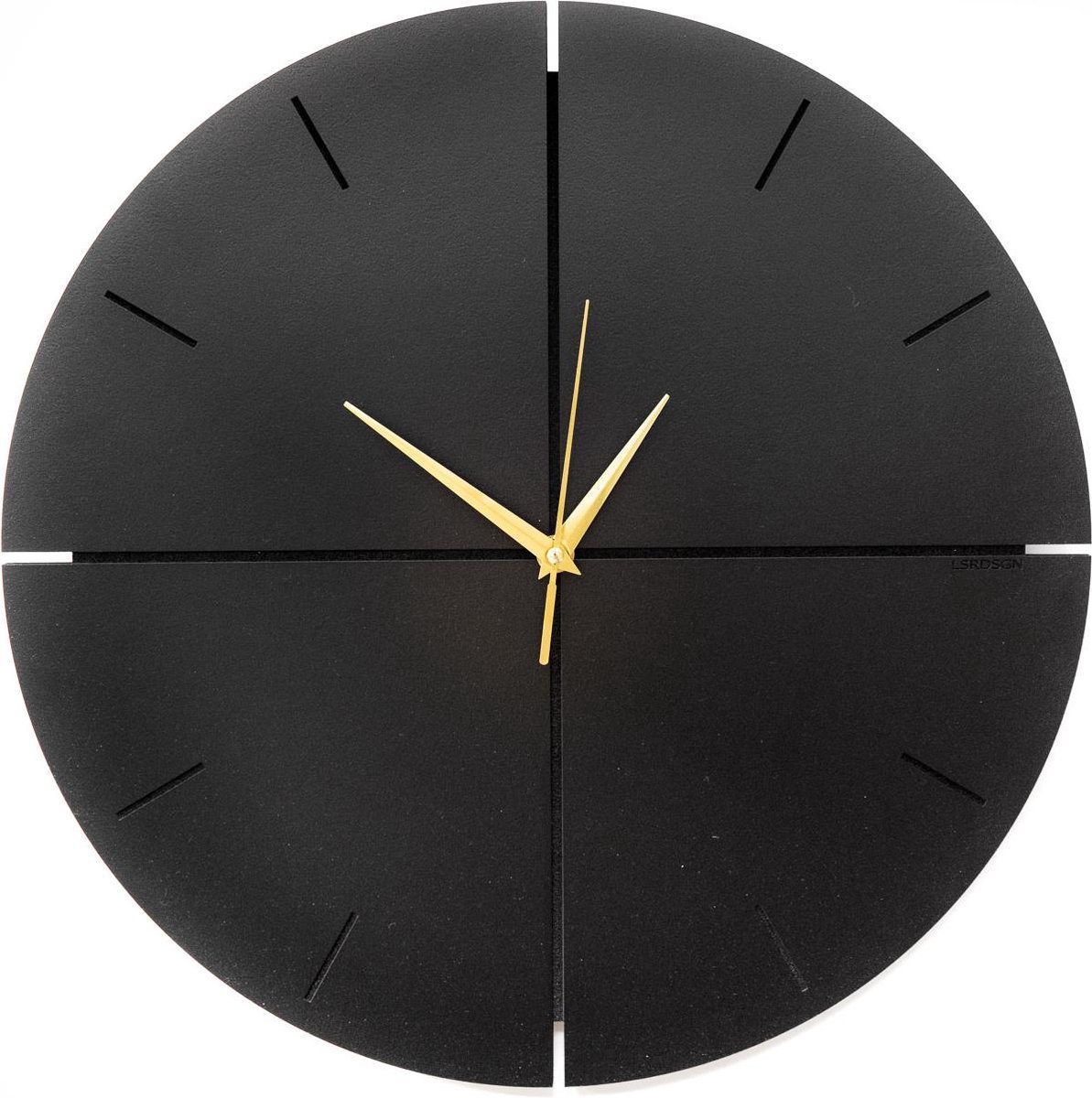 LSRDSGN Zwarte Klok - 40 cm - Minimalistic - Goudkleur Wijzers - Hout ...