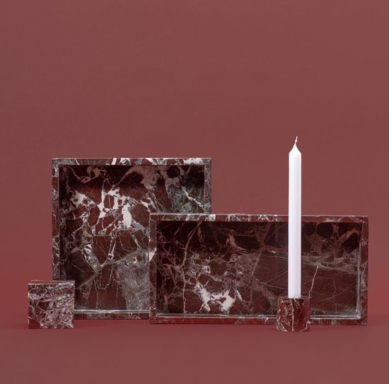 Alexis tray van Stoned (rectangular) in Burgundy | bol.com