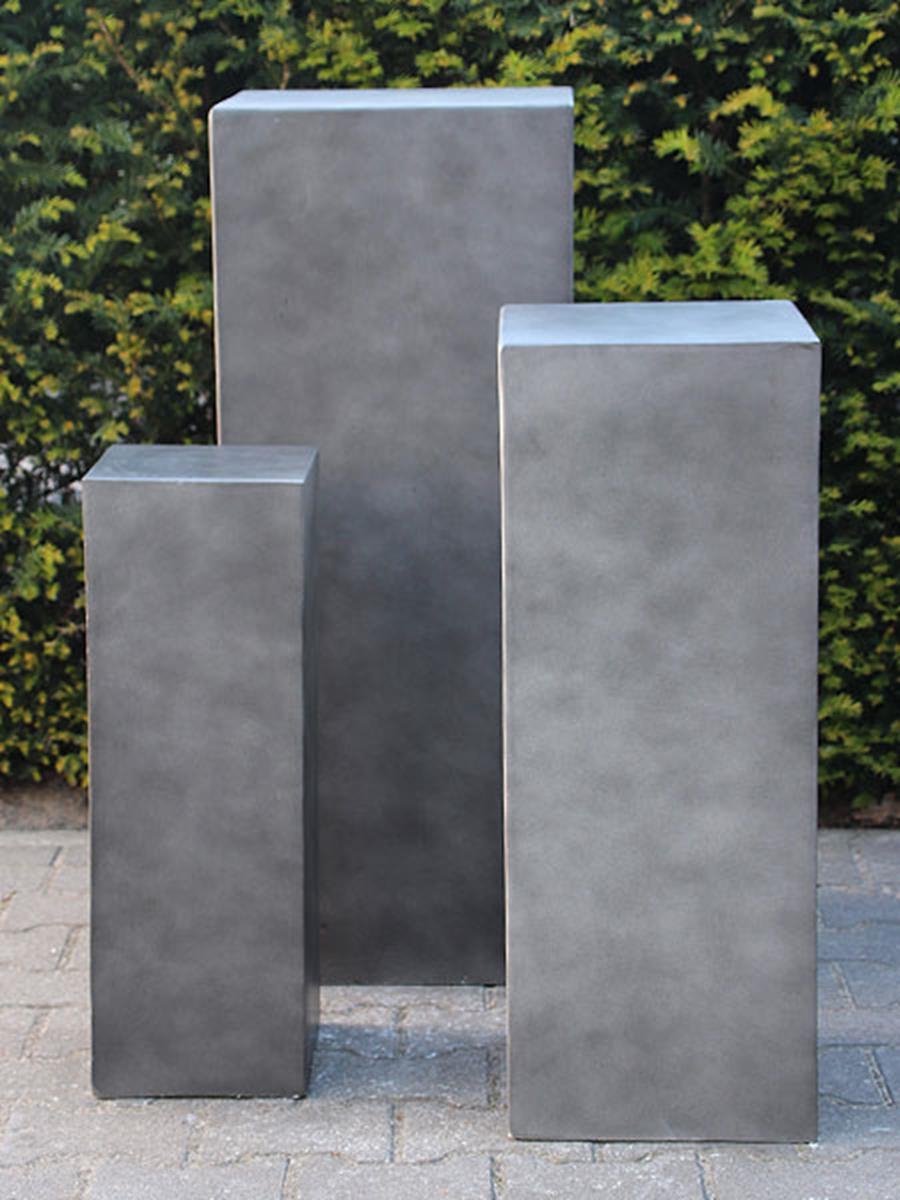 Mooie sokkel / zuil uit fiber cement, beton look / antracietkleurig, 80 ...