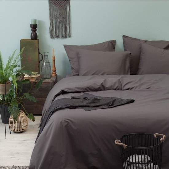 Hoogwaardige Katoen Percaline Dekbedovertrek Uni Antraciet | 140x200 ...