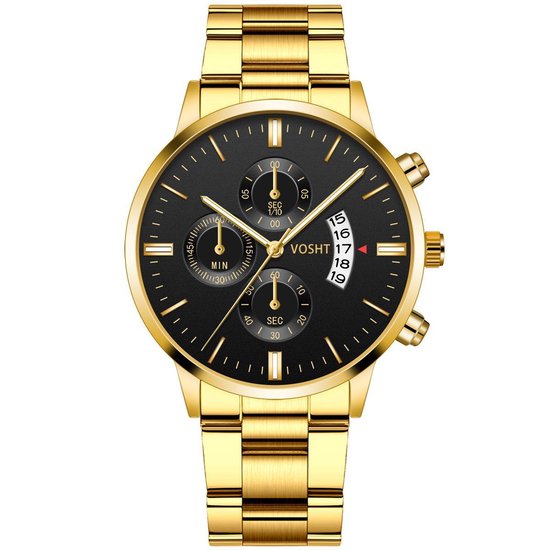 Vosht Gold Steel - Heren Horloge - Staal - Goudkleurig | bol