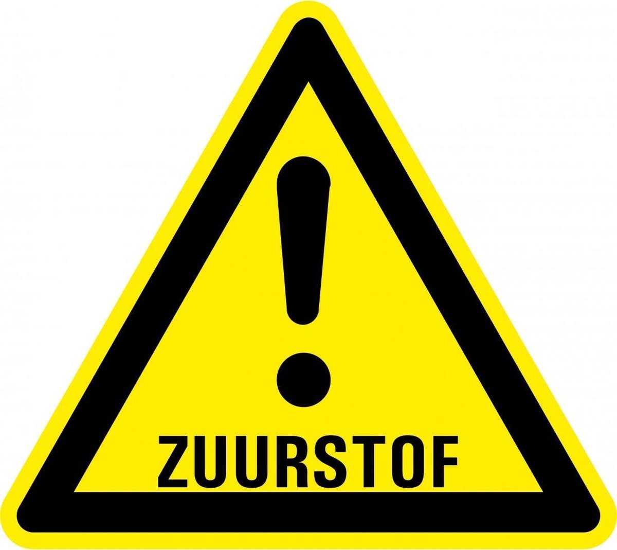 Waarschuwingssticker zuurstof - zelfklevende folie - 100 mm - geel ...