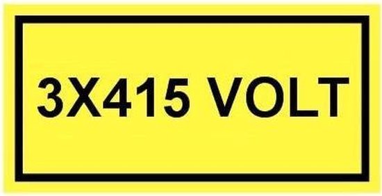 3 x 415 volt sticker 100 x 50 mm | bol.com