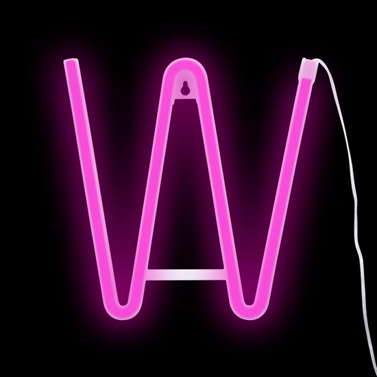 Neon LED Letter Roze Pink W | bol.com
