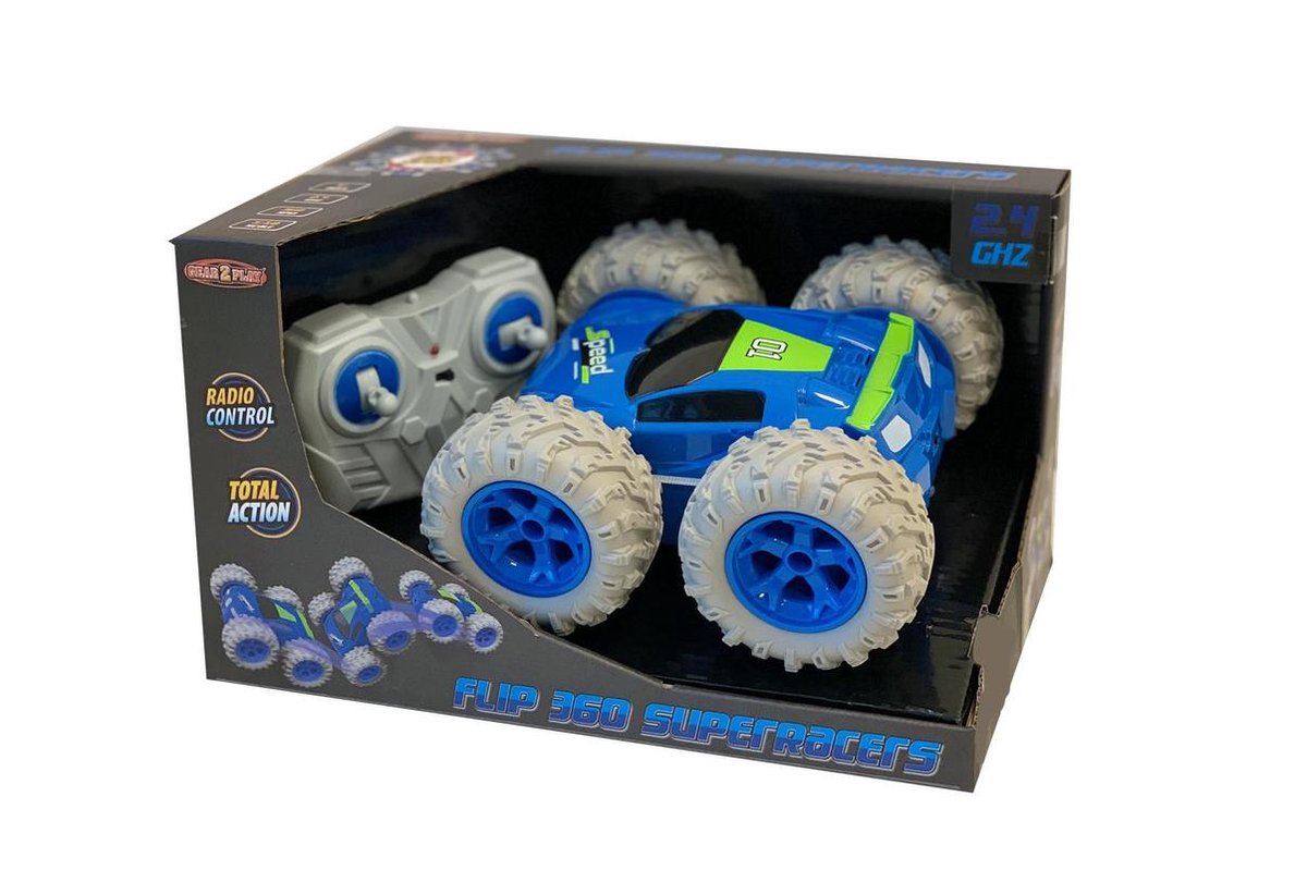 RC Flip 360 Super Racer - Blauw 1:18 - RC Auto - Bestuurbare Auto | bol