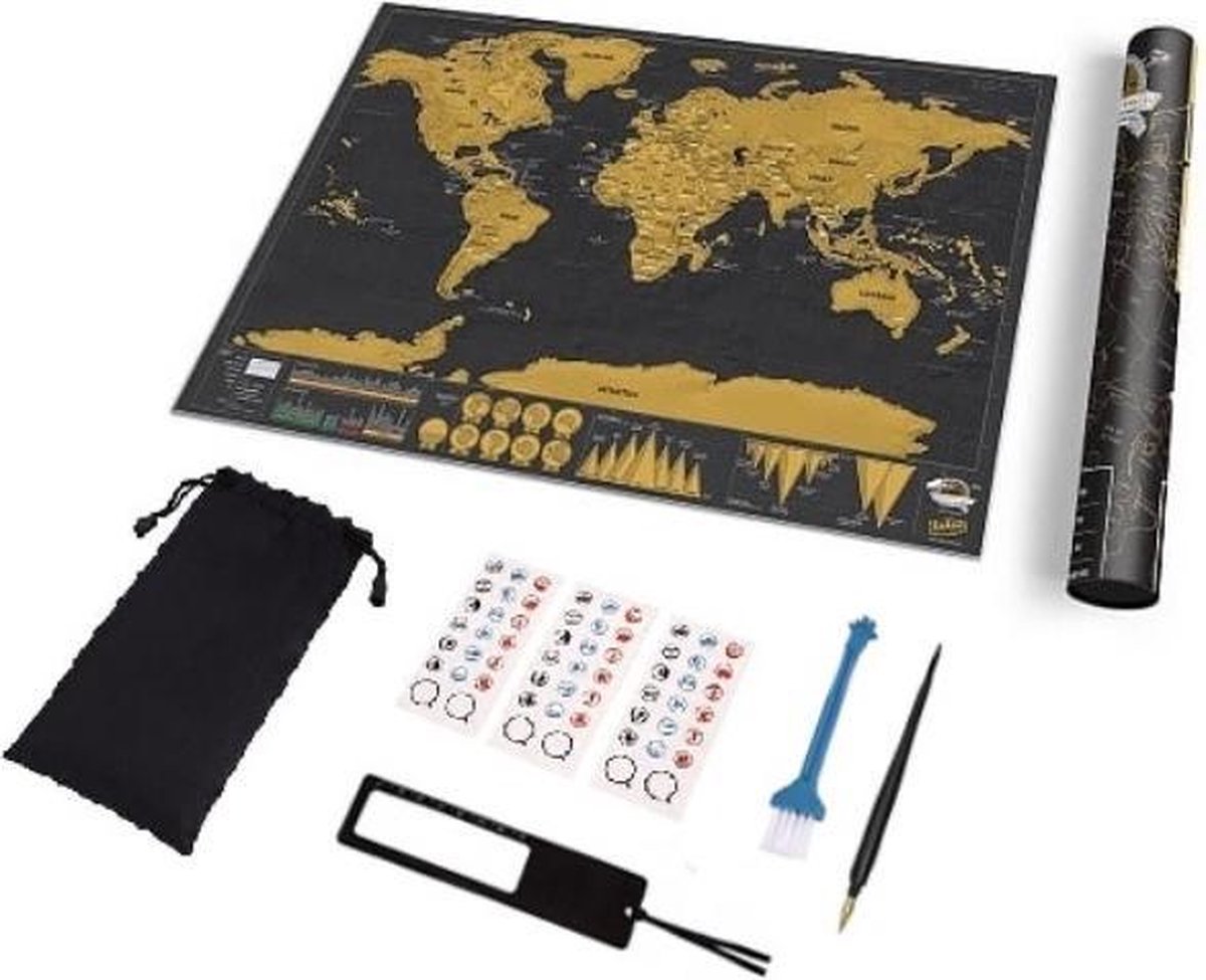 Wereldkaart - Kras wereldkaart - Wereldposter - Wereldreis ...