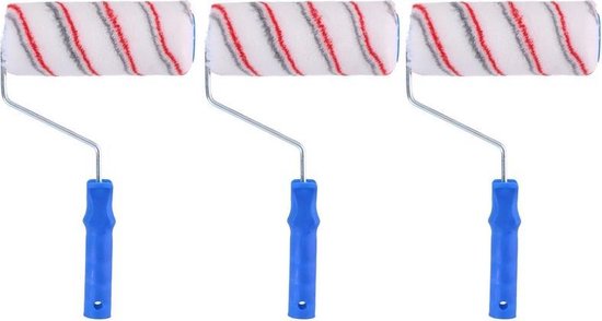Set van 3x Verfroller - D 4,8 x B 18 cm- Verfrol/vachtrol 18 cm ...