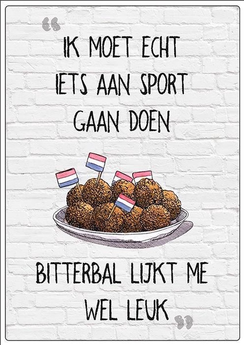 bol.com | Spreukenbordje: Ik moet echt aan sport gaan doen, bitterbal ...