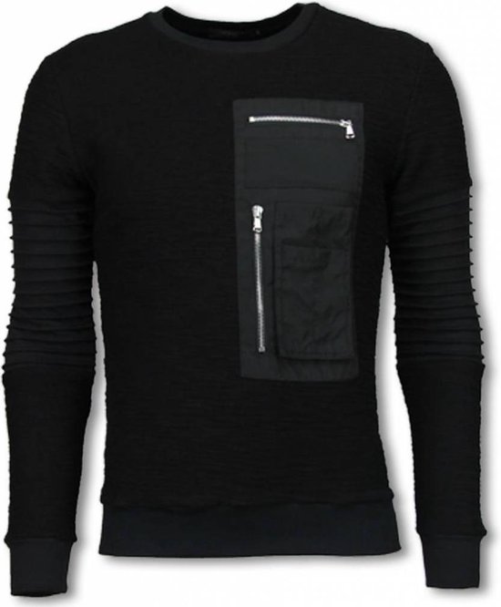 Ribbel Arm met Kevlar Pocket - Sweater - Zwart | bol