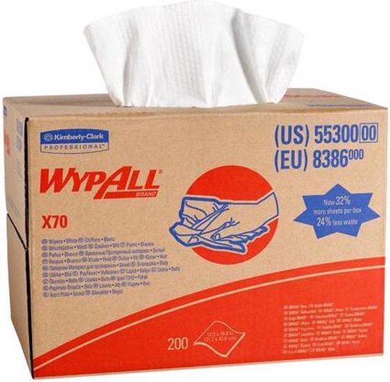 Poetsdoek Wypall X70 1L wit/ds200vel | bol