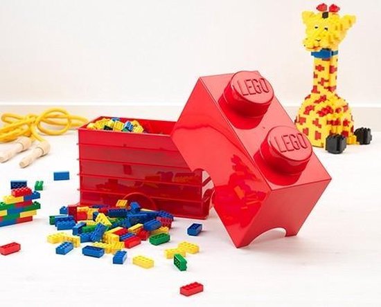 Set van 4 - Opbergbox Brick 2, Rood - LEGO | bol.com