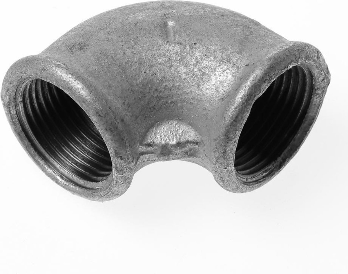 Nefit Ind Nr90 knie 90° met 2 x binnendraad 2 gegalvaniseerd | bol