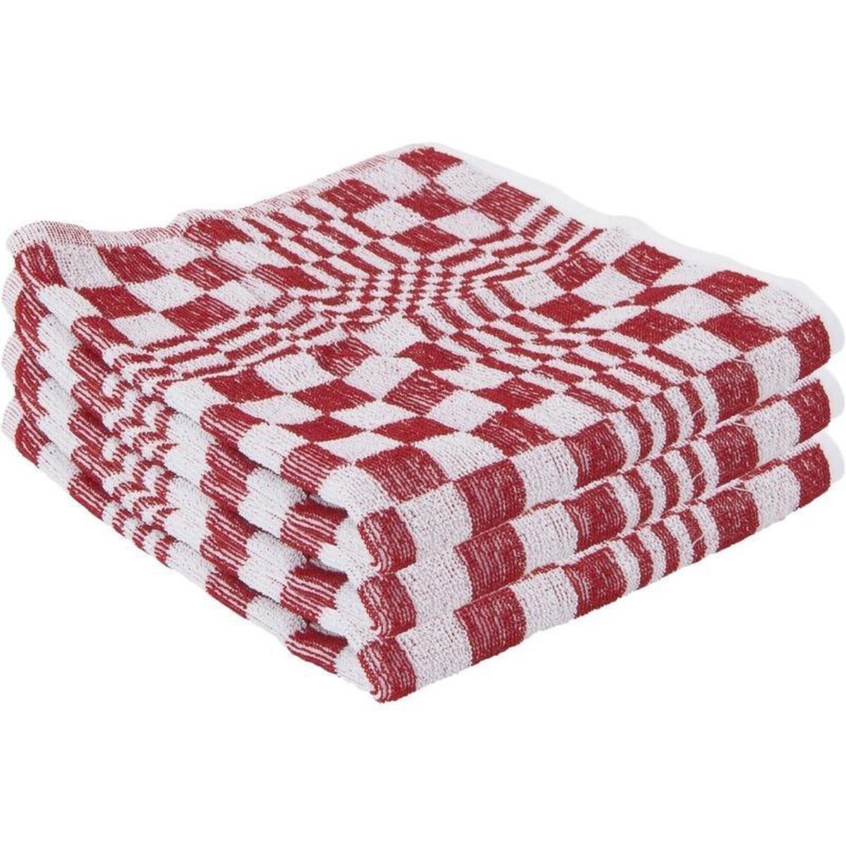 9x Rode theedoek en handdoek 65 x 65 cm / 50 x 50 cm - Huishoudtextiel ...
