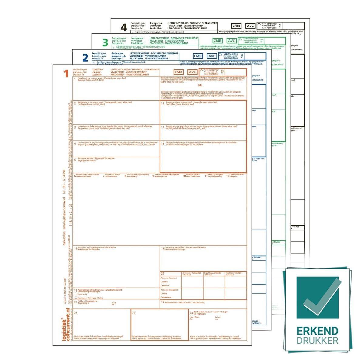 CMR Vrachtbrief Laser 4-voud [1-2-3-4] | bol.com