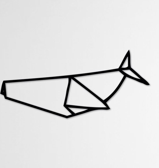 LINE ART. WALVIS - Walvis zwart - Wanddecoratie - Hout - XL 80 cm | bol