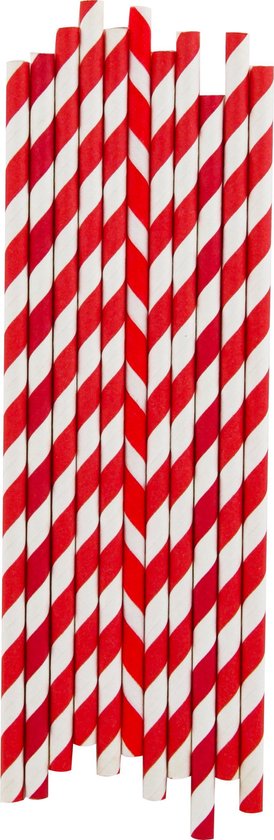 Papieren rietjes - Rode strepen - My Little Day - 25 stuks - 19cm | bol.com