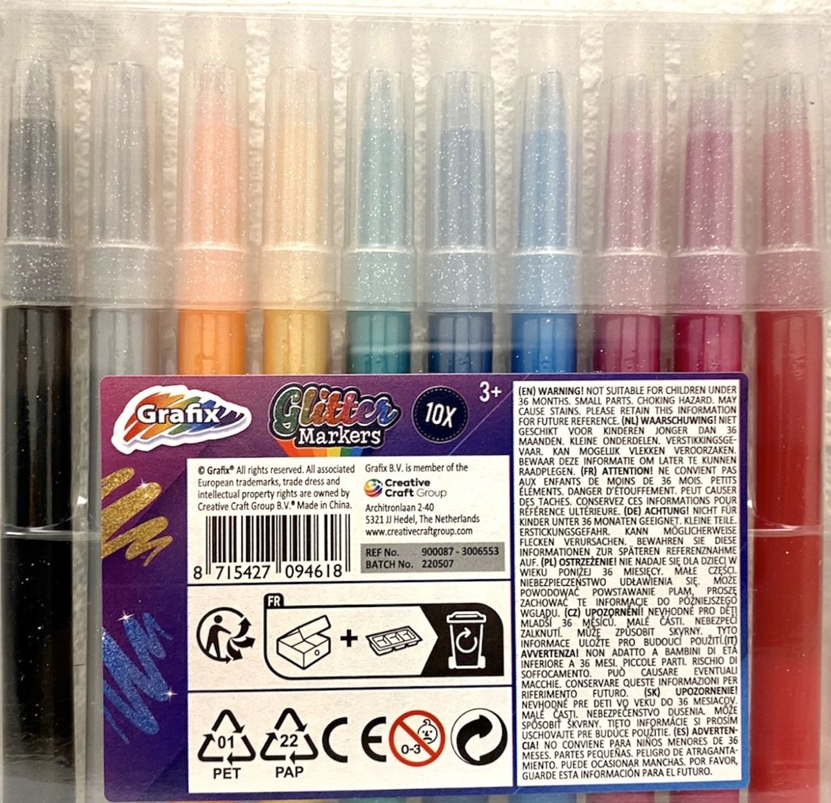Grafix Glitter stiften - Glitter Markers - 10 stuks | bol.com