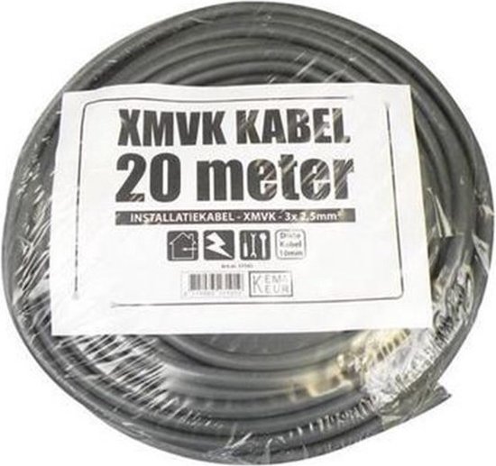 XMVK-kabel - 20 METER - 3 X 2.5 MM - GRIJS - VOOR BINNEN OF BUITEN ...