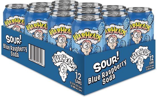 Warheads Blue Raspberry Sour Soda 12x355ml | bol