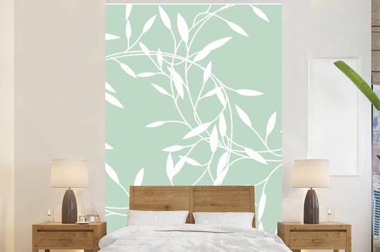 Behang - Fotobehang Takken - Wit - Groen - Patronen - Breedte 160 cm x ...