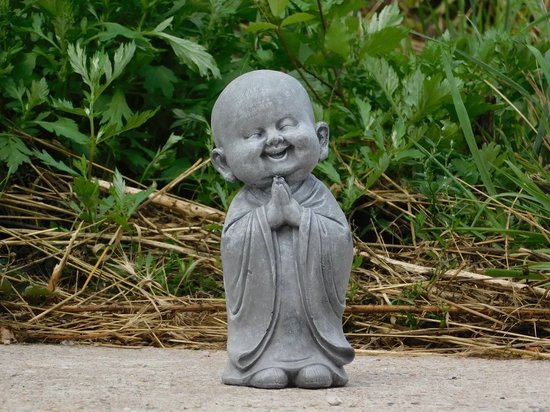 Monnik beeldje, steen, beeld als tuindecoratie, tuinbeeld | bol