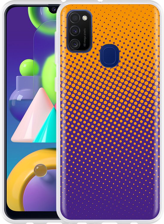 Samsung Galaxy M21 Hoesje oranje paarse cirkels - Designed by Cazy ...