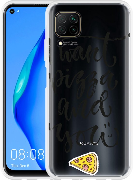 Huawei P40 Lite Hoesje I Want pizza Designed by Cazy | bol.com