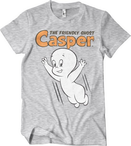 Casper The Friendly Ghost Heren Tshirt -S- The Friendly Ghost Grijs ...