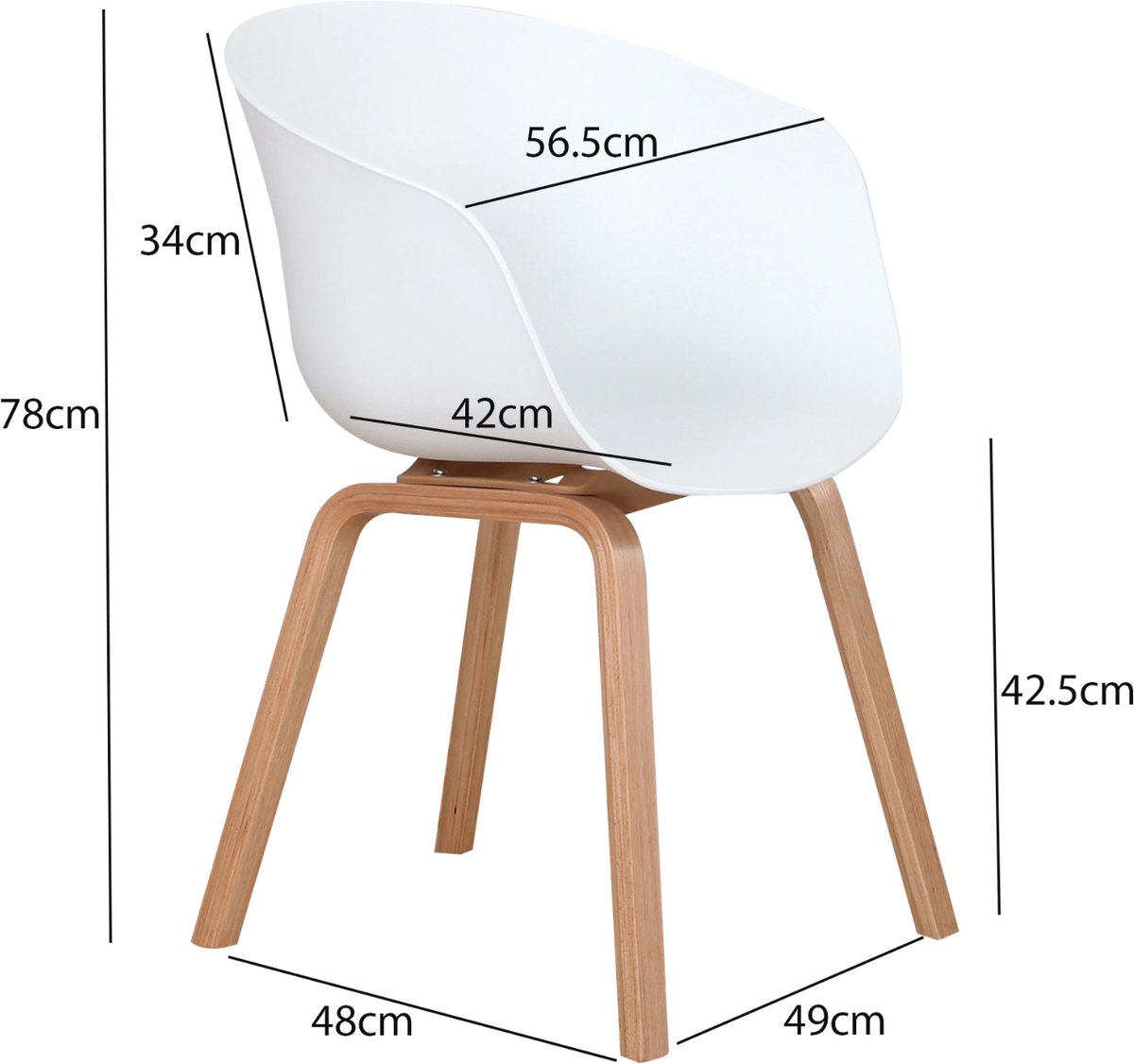 Set 4 Sièges baquets Rondes - Chaise de Salle à Manger - Lot de 4 ...