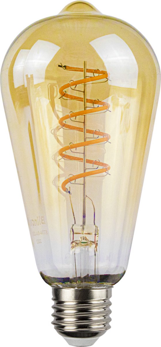 LED Filament Edison lamp amber | 64mm | 6 Watt | Dimbaar | 2400K ...