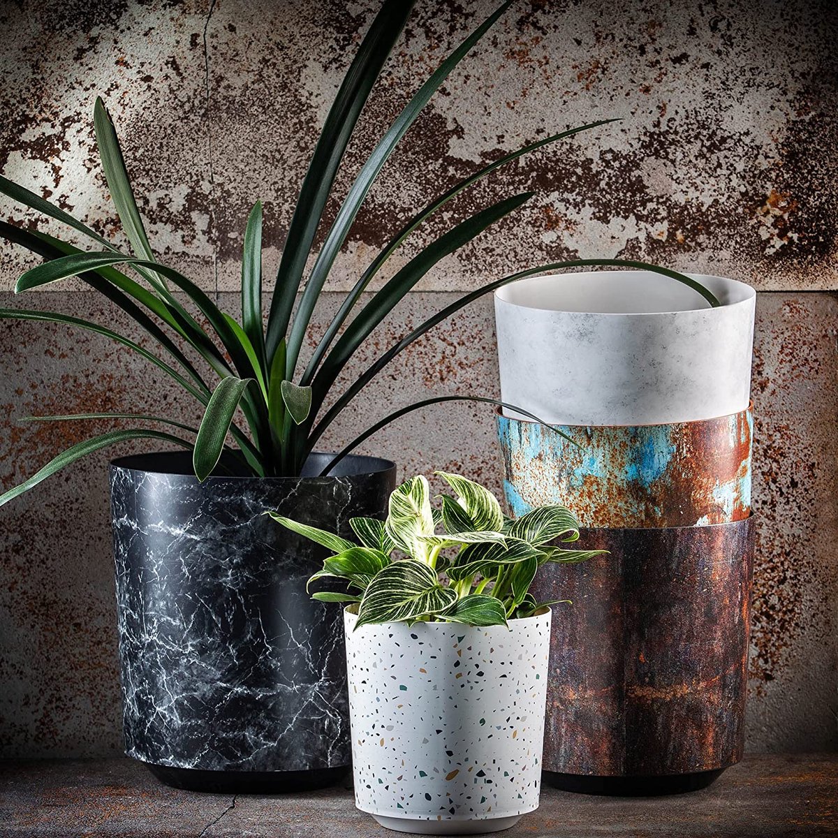 KADAX Bloempot, plantenpot van kunststof, 3 maten, plantenpot in 5 ...