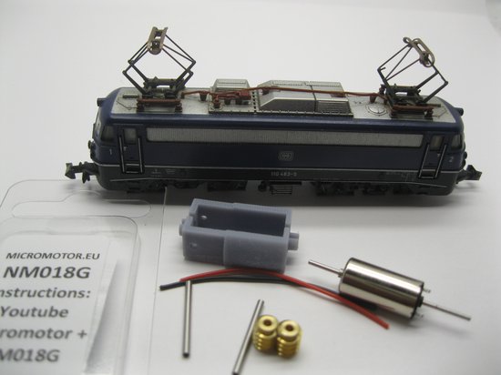 micromotor NM018G motor ombouwset voor Minitrix DB E10, BR 110, E40, BR ...