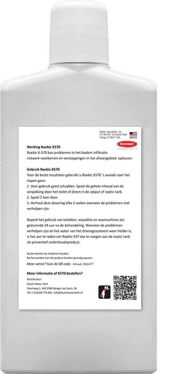 Roebic K570 | Ontstopper van Drainagebuizen | 100% Biologisch | 250 ml ...