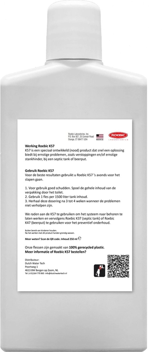 Roebic K57 Noodhulp | Septic Tank Activator | 100% Biologisch | 250ml ...