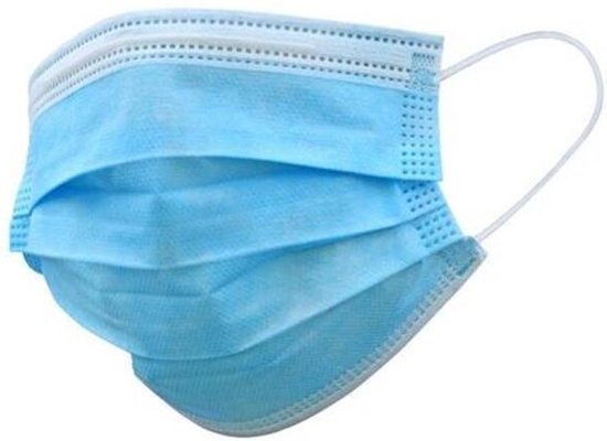 3-Laags Wegwerpmasker Coas Blauw (Één maat) | bol