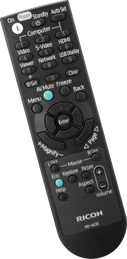 Afstandsbediening geschikt voor de RICOH PJ WX5350N beamer, vervangt RD ...