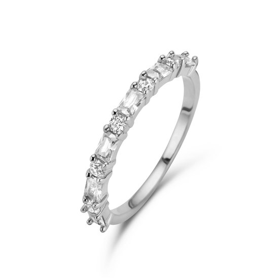 New Bling 9NB-1073-52 Zilveren Ring met Zirkonia - Maat 52 - 2 mm Breed - Baquette en... | bol