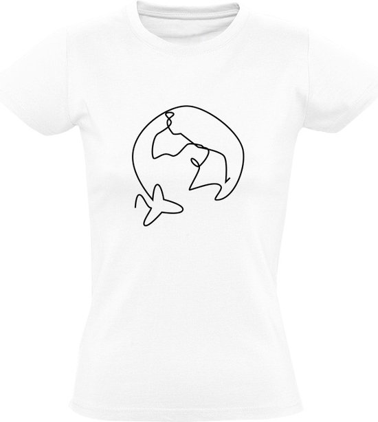 Vliegtuig Tekening Dames T-shirt | Wereld | Reizen | Vakantie | Reis ...