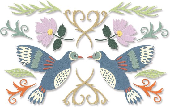 Sizzix Thinlits Die Set Birds & Blossoms | bol