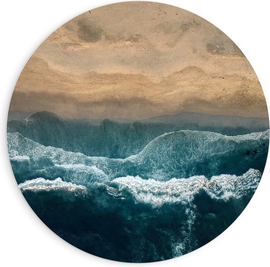 WallClassics - Cercle Mural en Plaque de Mousse PVC - Mer Ondulée et ...