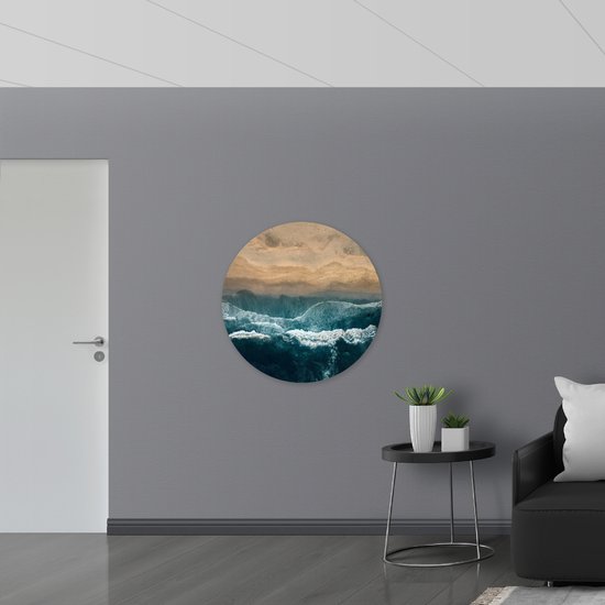 WallClassics - Cercle Mural en Plaque de Mousse PVC - Mer Ondulée et ...