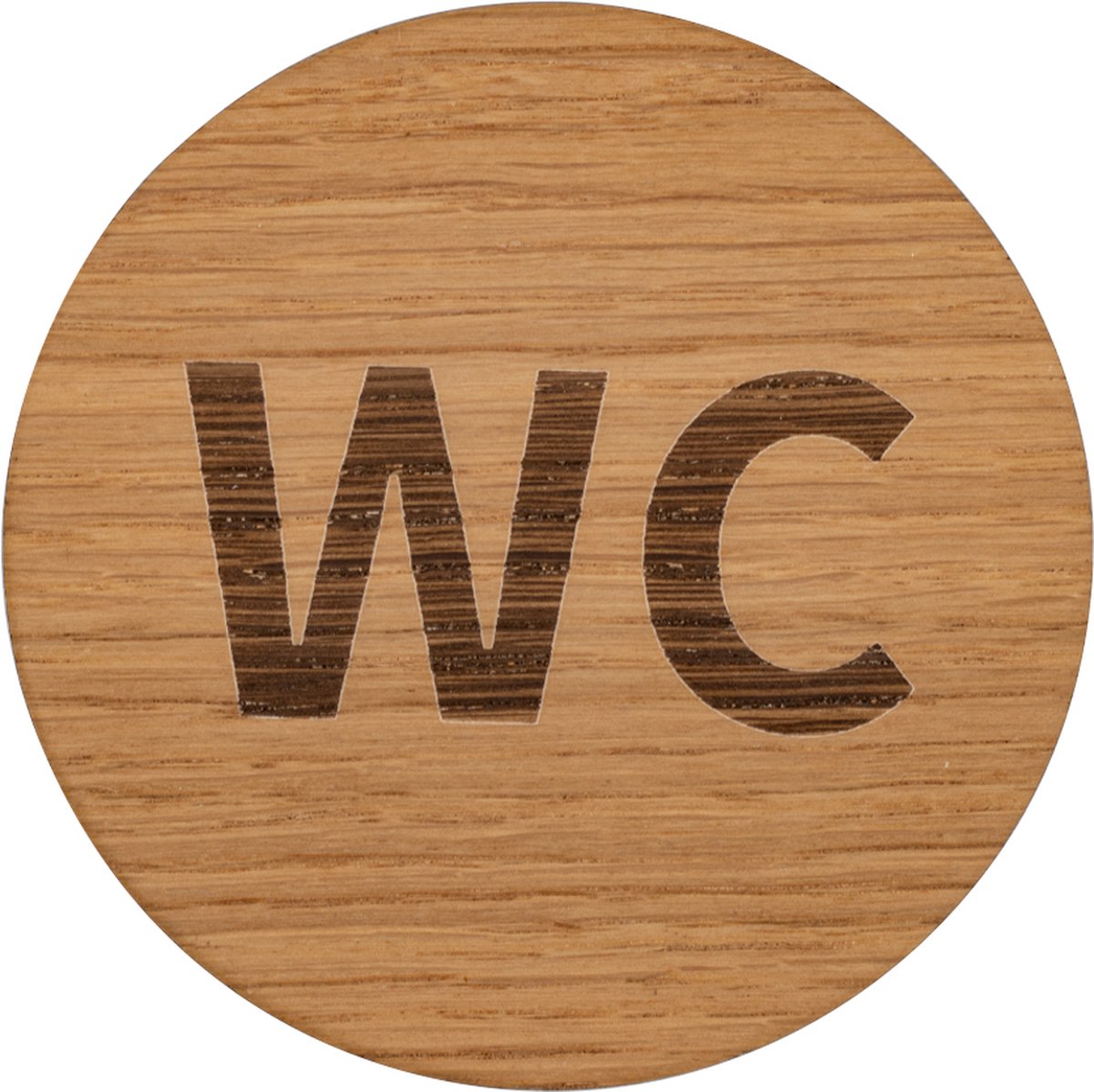 Wc bordje – WC – Rond – Hout – 10 x 10 cm - Toilet bordje – Deurbord ...