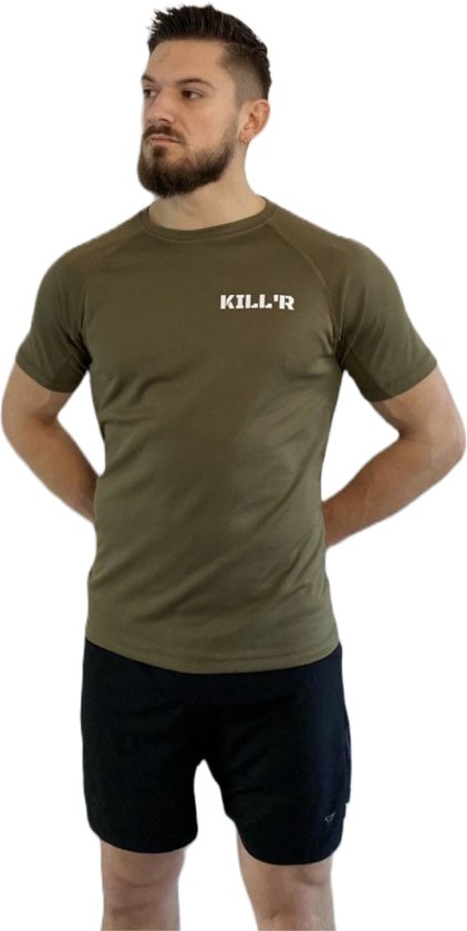 Kill'r - Performance Wear | Sport T-Shirt Donker Groen/Khaki/Army ...