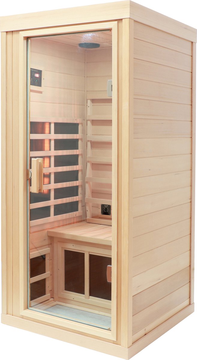 Merax Mini Eenpersoons Infraroodcabine - Hemlock Keramische ...